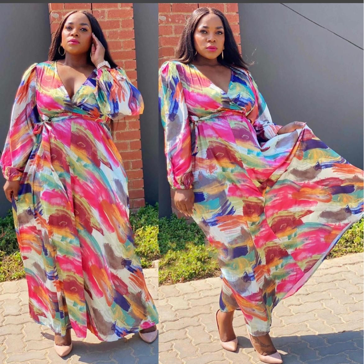 Casual Long Sleeve V-Neck Summer Dress — YELLOW SUB TRADING