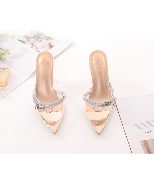 Rhinestone Bowknot Short Heel Sandals – YELLOW SUB TRADING