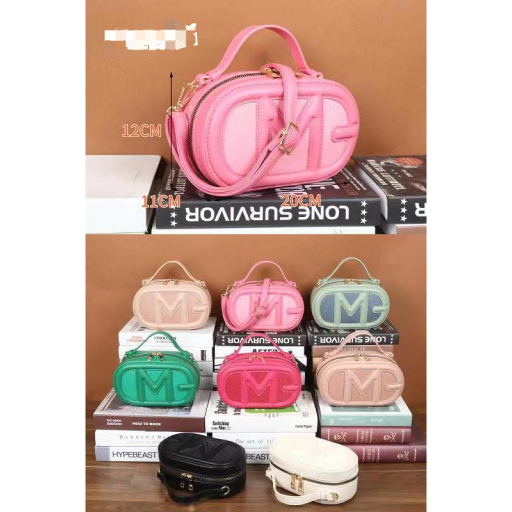 Oval Solid Color Crossbody Handbag — YELLOW SUB TRADING