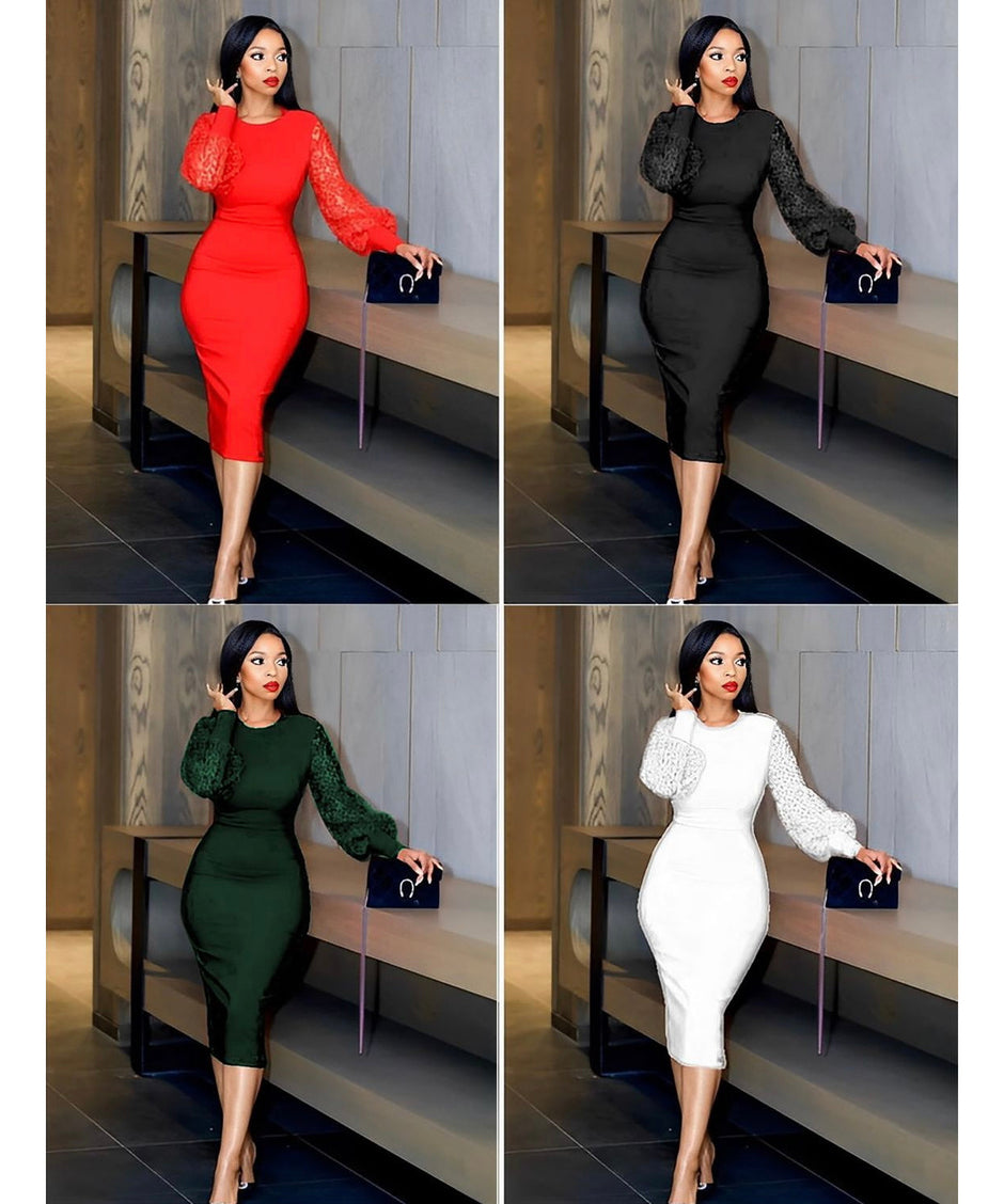 See Through Sleeve Bodycon Dress – YELLOW SUB TRADING