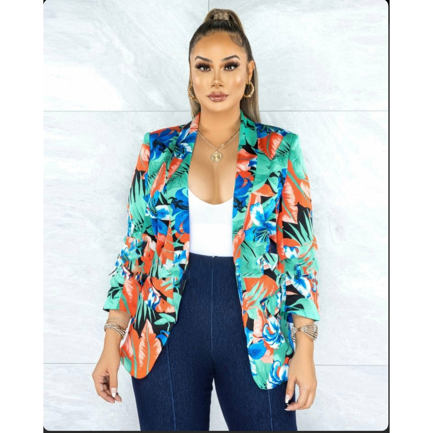 Floral Print Blazer — YELLOW SUB TRADING
