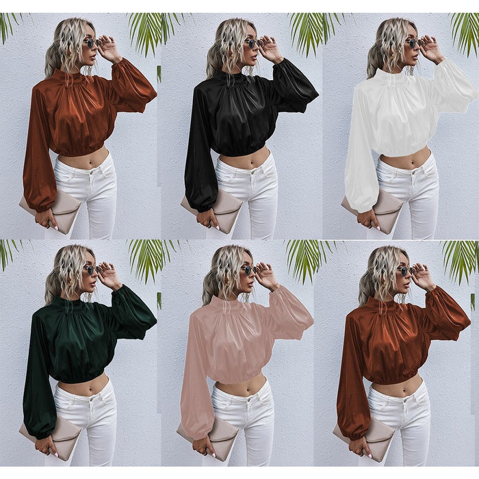 Lantern Sleeve Chic Crop Top — YELLOW SUB TRADING