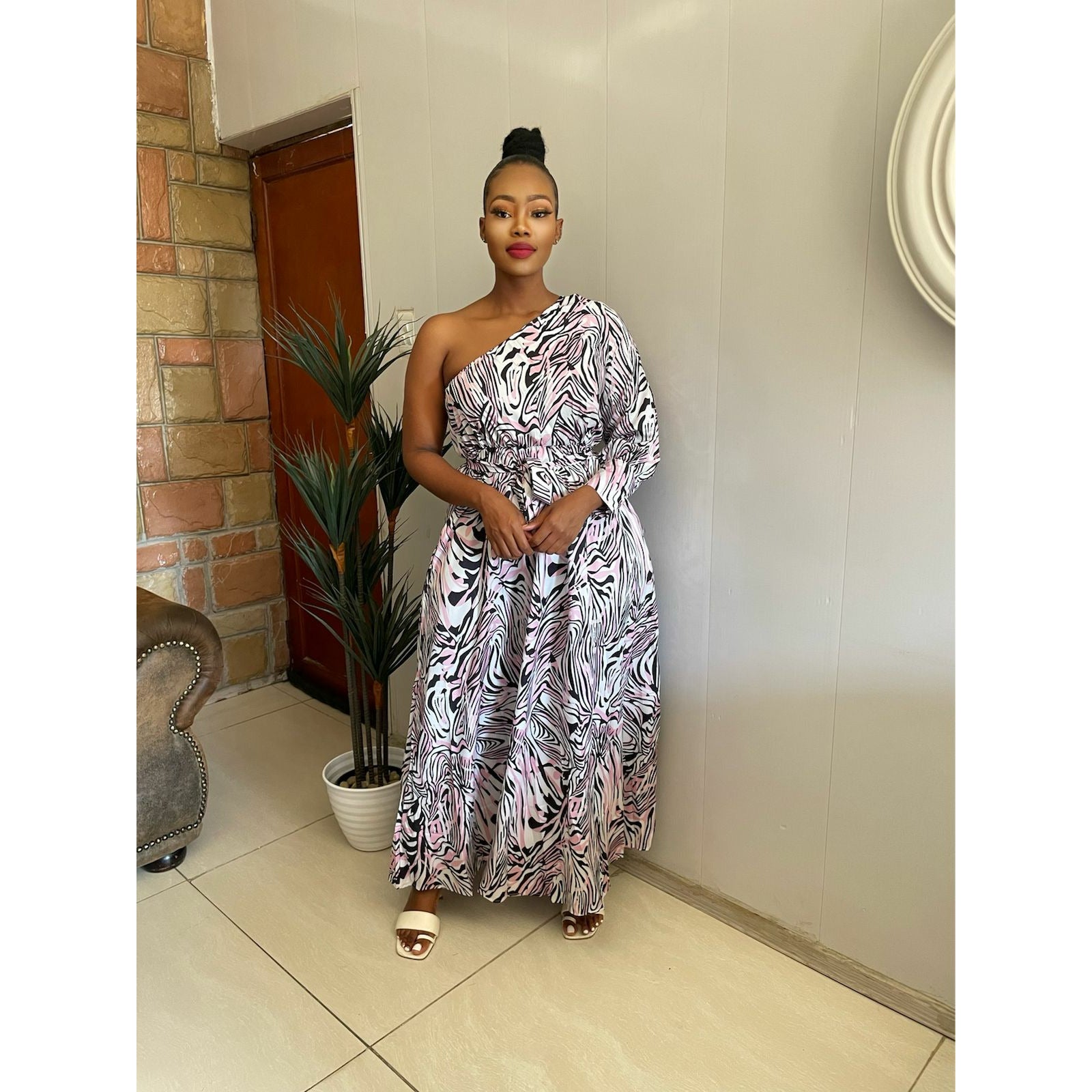 One Hand Off Shoulder Floral Maxi Dress – YELLOW SUB TRADING