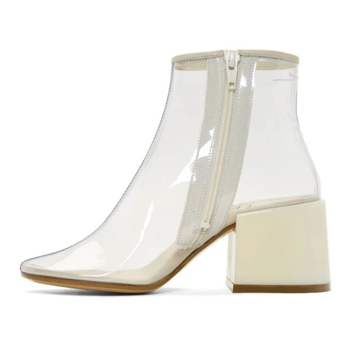 Transparent Side Zipper Ankle Pvc Boots — YELLOW SUB TRADING