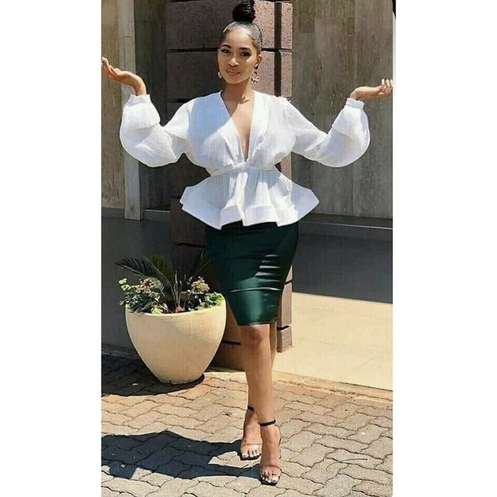 Neploe Ruched Pleated Ruffles Blouse — YELLOW SUB TRADING